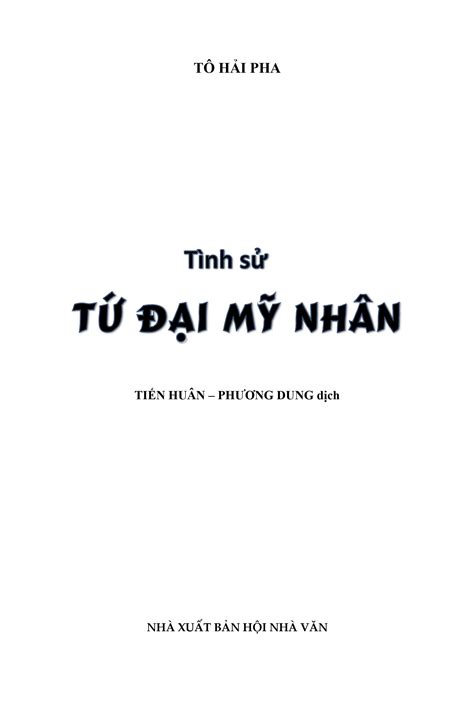 Truyện Tình Sử Tứ Đại Mỹ Nhân Bìa Cứng Fahasacom