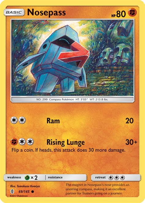 Nosepass 69 Guardians Rising 2017 Pokemon Card