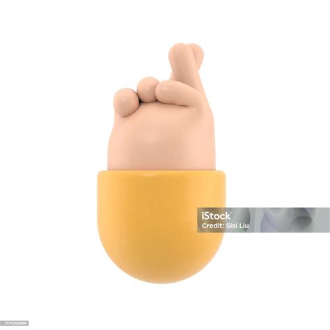 만화 제스처 아이콘 모형3d 손 교차 손가락 제스처 현실적인 사업가 손바닥 제스처 이모티콘 흰색 배경에 3d 렌더링 3차원 형태에 대한 스톡 사진 및 기타 이미지 Istock