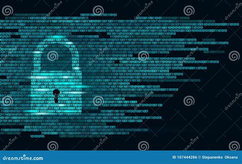 Digital Lock Guard Sign Binary Code Number Big Data Personal