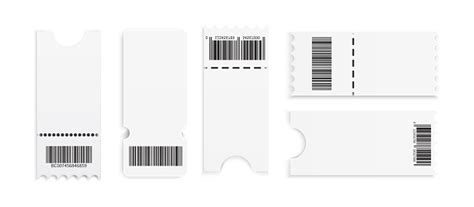 티켓 스텁 복권 극장에 대한 쿠폰 세트 Vip 패스 에이스 페이퍼 콘서트 영화관 극장 및 보딩 티켓에 대한 템플릿으로 가장자리가 주름진 가장자리가 있습니다 Film