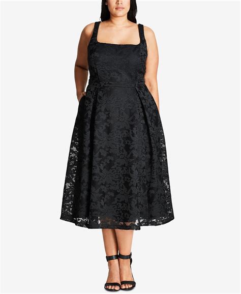 City Chic Trendy Plus Size Fit And Flare Midi Dress Macys Plus Size