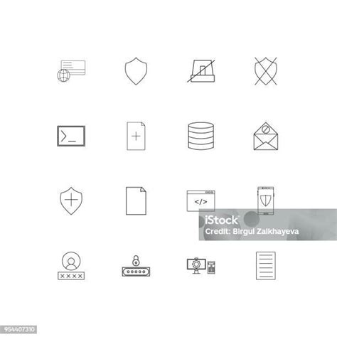 사이버 보안 선형 얇은 아이콘 설정합니다 간단한 벡터 아이콘 설명 0명에 대한 스톡 벡터 아트 및 기타 이미지 0명 네트워크 보안 디스크 Istock