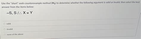 Use The Short Seek Counterexample Method M6 ﻿to