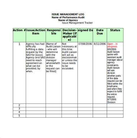 Defect Log Templates 10 Free Printable Word Excel And Pdf Formats