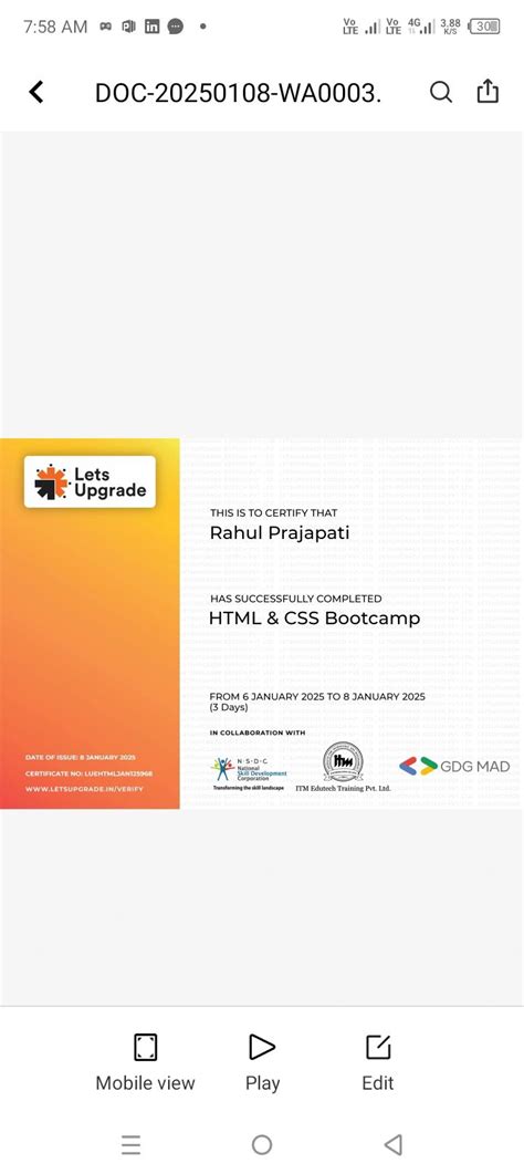 Rahul Prajapati On Linkedin Completed The Html And Css Bootcamp