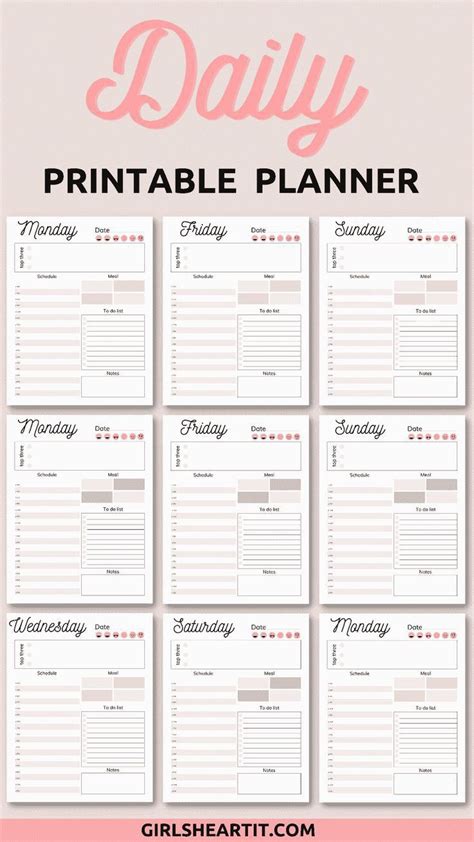 Planner Study Planner Daily Planner Template Study Planner Printable