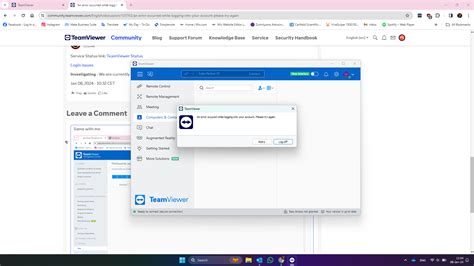 An Error Occurred While Logging Into Your Account Please Try Again Teamviewer Support