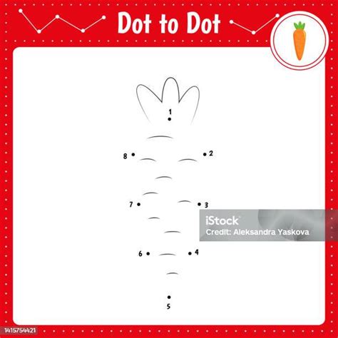 점을 연결합니다 당근 점 교육 게임에 점 취학 전 아동을위한 색칠 공부 책 활동 워크 시트 벡터 일러스트레이션 0명에 대한 스톡 벡터 아트 및 기타 이미지 Istock