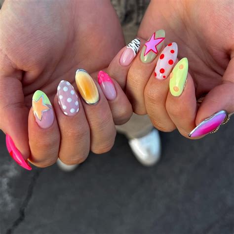 Bright Summer Nail Designs Bright Summer Acrylic Nails By Chaya