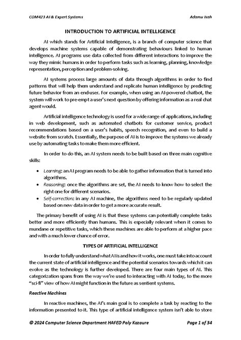Expert System And Ai Introduction To Artificial Intelligence Ai Which