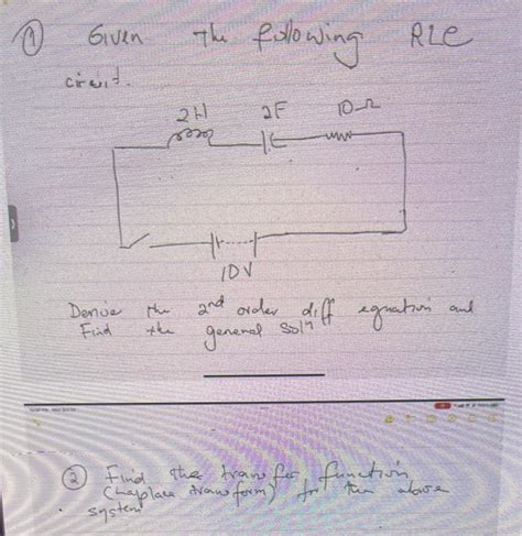 Solved 1 Given The Following Rle Denue The 2nd Order Diff