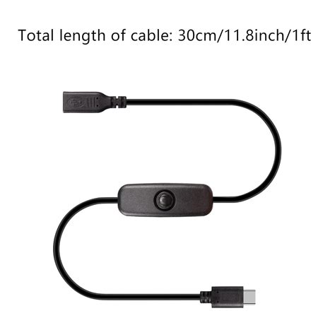 GINTOOYUN USB C Cable With ON Off Button USB Type C Male To Female Power Cable With Switch For