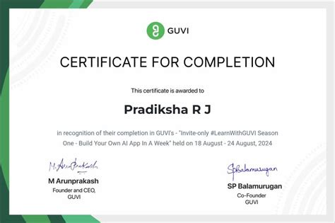 Pradiksha R J On Linkedin Certified Api Guvi Continuouslearning Grateful