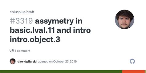 Assymetry In Basiclval11 And Intro Introobject3 · Issue 3319 · Cplusplusdraft · Github