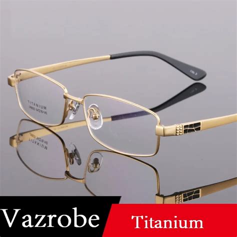 Buy Vazrobe Titanium Eyeglasses Frame Men Full Frame Brand Quality Myopia