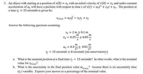 Solved An object with starting at a position of 𝑠 𝑠 Chegg