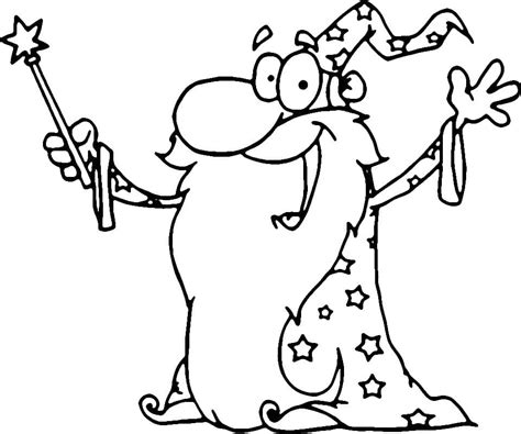 Wizard And Magic Wand Coloring Page Download Print Or Color Online
