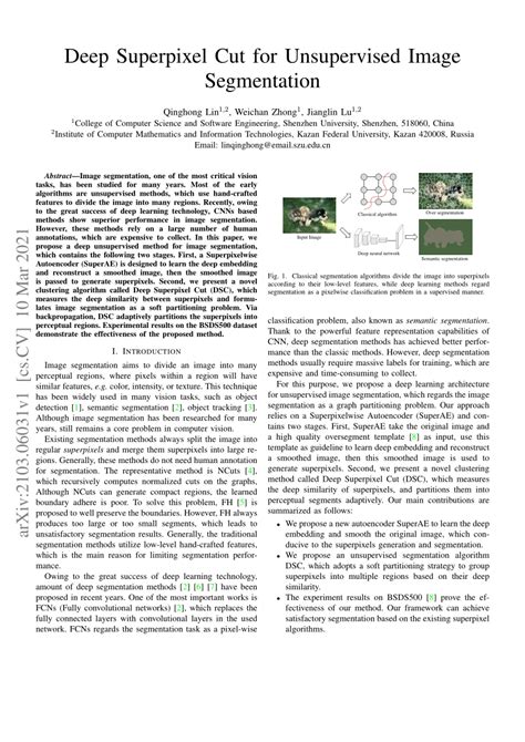 PDF Deep Superpixel Cut For Unsupervised Image Segmentation