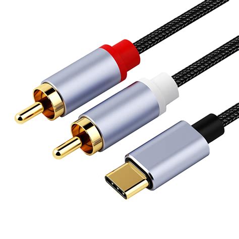 Amazon Usb Type C Rca 変換ケーブル Usb C 2rca 変換ケーブル オーディオケーブル 赤 白 Dacチップ搭載 Y型 分岐 高耐久性 ナイロン編み 金メッキ