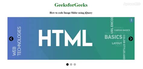 How To Design Image Slider Using Jquery Geeksforgeeks