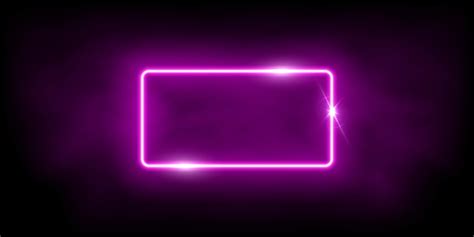 안개 추상적 배경에 반짝반짝 빛나는 네온 핑크 직사각형 전기 광 프레임 기하학적 패션 디자인 벡터 일러스트레이션 빈 최소한의 예술 장식 형광색의에 대한 스톡 벡터 아트 및