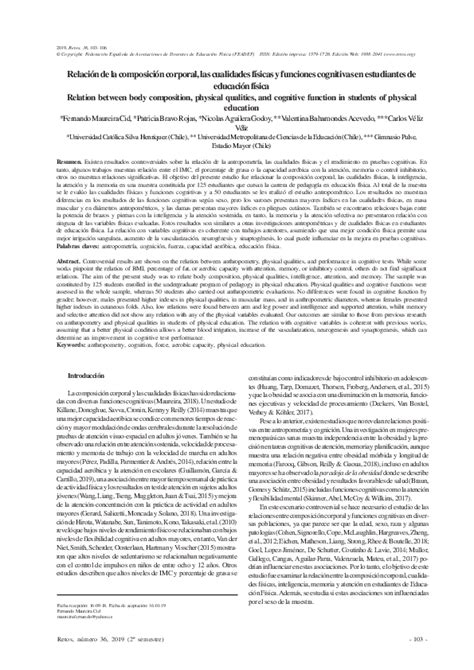 pdf relación de la composición corporal las cualidades físicas y
