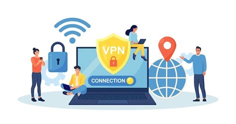 Premium Vector Virtual Private Network People Using Vpn Technology System To Protect His