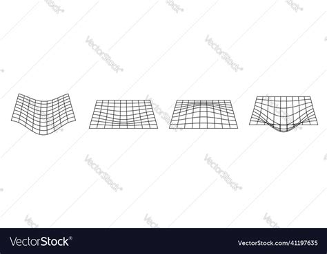 Grid Futuristic Wireframe Pattern D Warp Vector Image