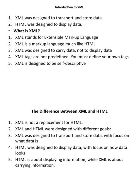Introduction To Xml Sem6 Bca Pdf Xml Html Element