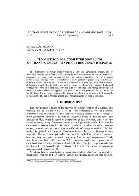 Pdf Tlm Method For Computer Modeling Of … Journals Poznan Tlm Method For Computer Modeling