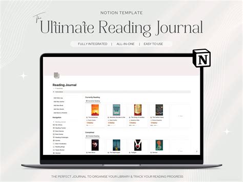Notion Reading Journal Template Notion Reading Tracker Etsy