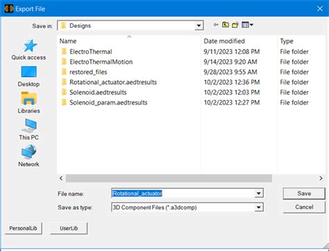 Save 3d Component File