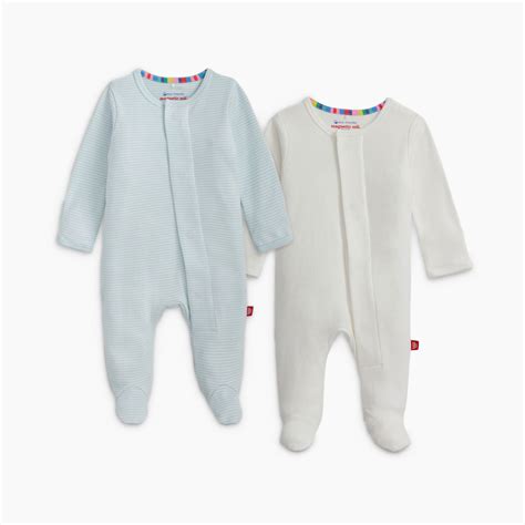 Magnetic Me Organic Cotton Magnetic Footie 2 Pack Bundle Blue
