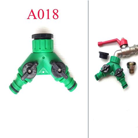 A018 ต่อแยกก็อกน้ำ 2 ทาง เกลียวก๊อกน้ำ 4 หุน หรือ 6 หุน หัวต่อแบบสวมเร็วตัวผู้ 2 ทาง Line Shopping