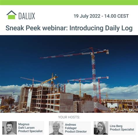 Rolph Baggen On Linkedin Dalux Sneak Peek Webinar Daily Log 19 July