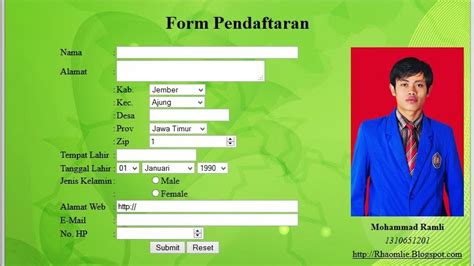 Cara Membuat Form Html Pendaftaran Menggunakan Buat Formulir Ktp Dasar Berikut Codenya Admin