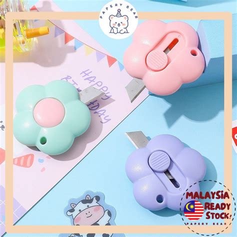 Colorful Flower Mini Paper Cutter Cloud Knife Portable Utility Knife