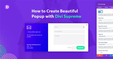 How To Create Beautiful Popup With Divi Supreme Divi Supreme