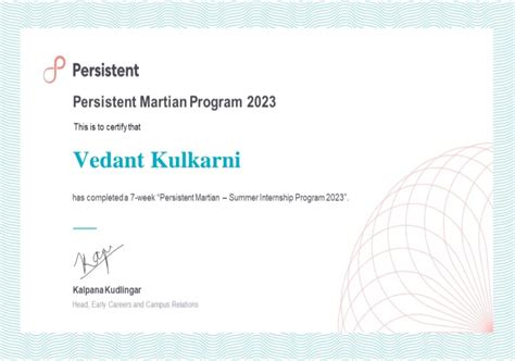 vedant kulkarni on linkedin persistentsystems techinternship careergrowth innovation techworld