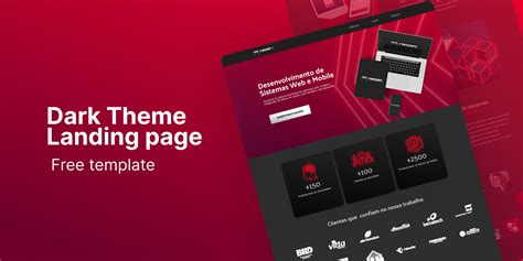 Dark Theme Landing Page Template Figma