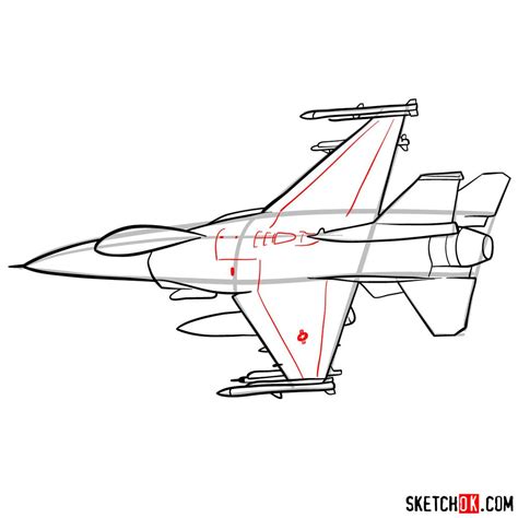 How To Draw Lockheed Martin F 16 Fighting Falcon Sketchok