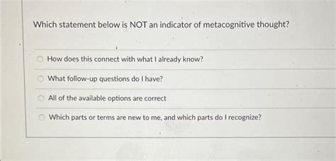 Solved Which Statement Below Is Not An Indicator Of