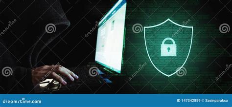 Digital Data Security System And Protection Anonymous Hacker Try To