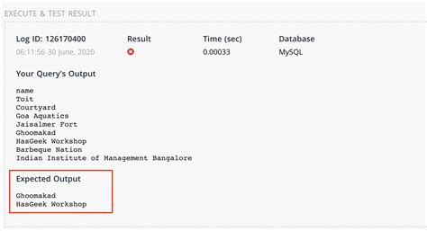 Sql Expected Output Is Not Right In Mysql In Hackerearth Stack Overflow