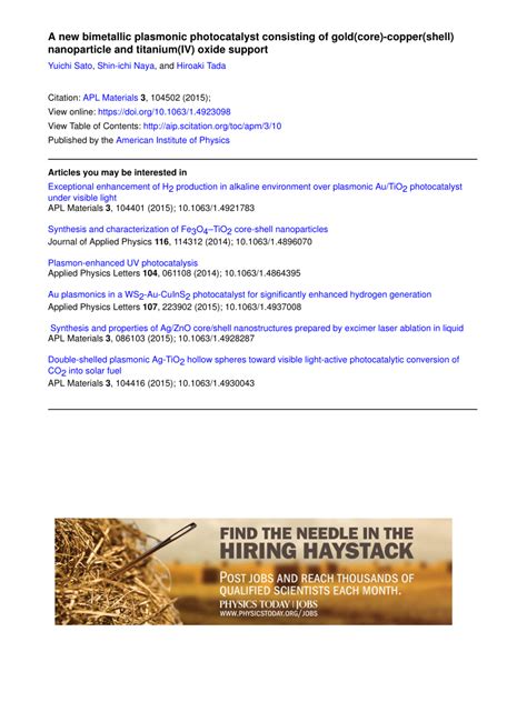 Pdf A New Bimetallic Plasmonic Photocatalyst Consisting Of Goldcore