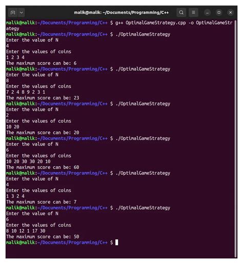 Optimal Game Strategy Problem Using C Codeforgeek