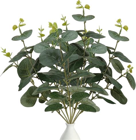 Hojudo Artificial Eucalyptus Plant 5pcs Faux Eucalyptus