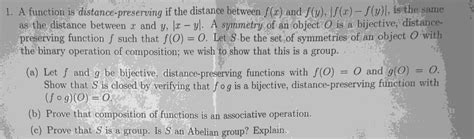 A Function Is Distance Preserving If The Distance