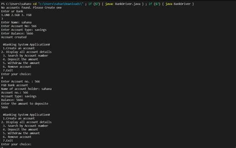 Java Application To Implement Bank Functionality Geeksforgeeks